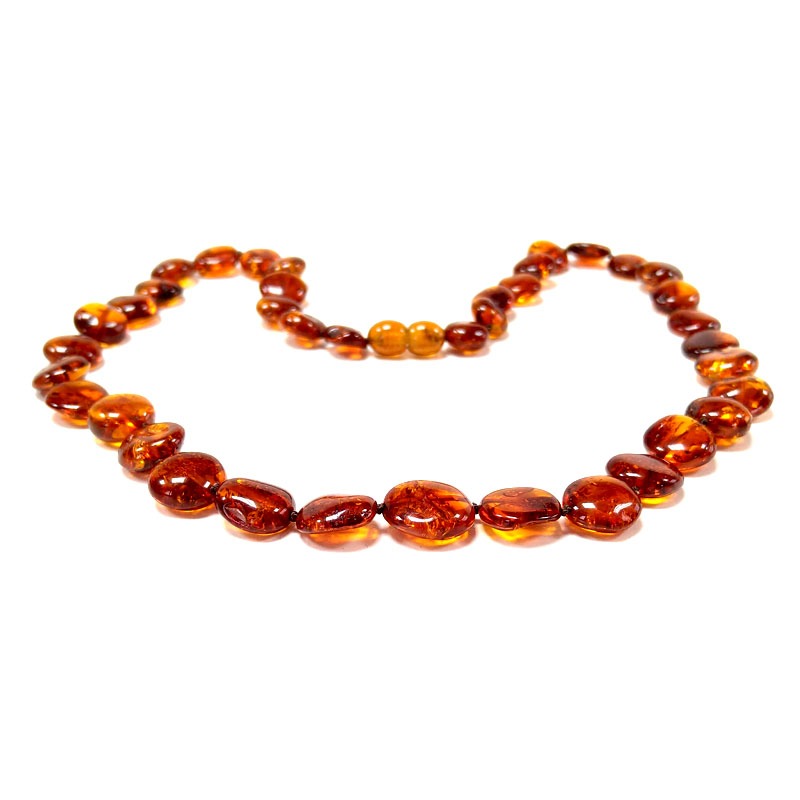 Colar de âmbar adulto olive cognac polido premium - Âmbar Báltico Original