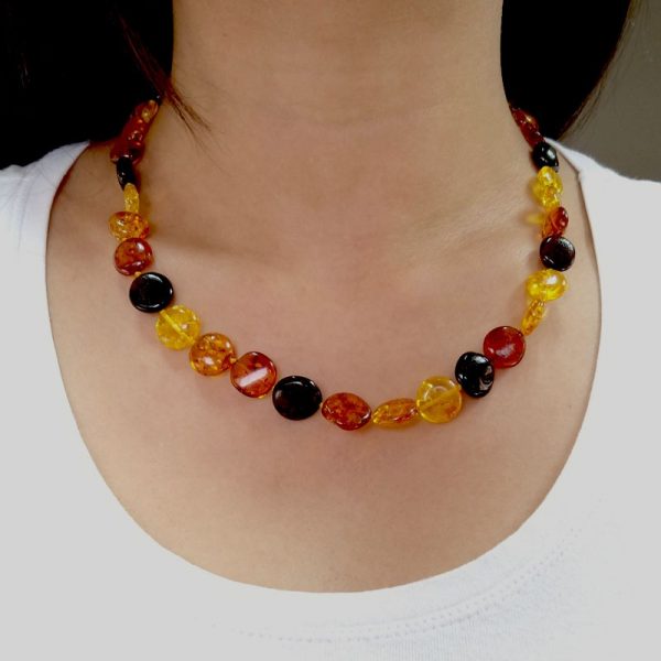 Colar de âmbar adulto olive multicolor polido premium - Âmbar Báltico ...