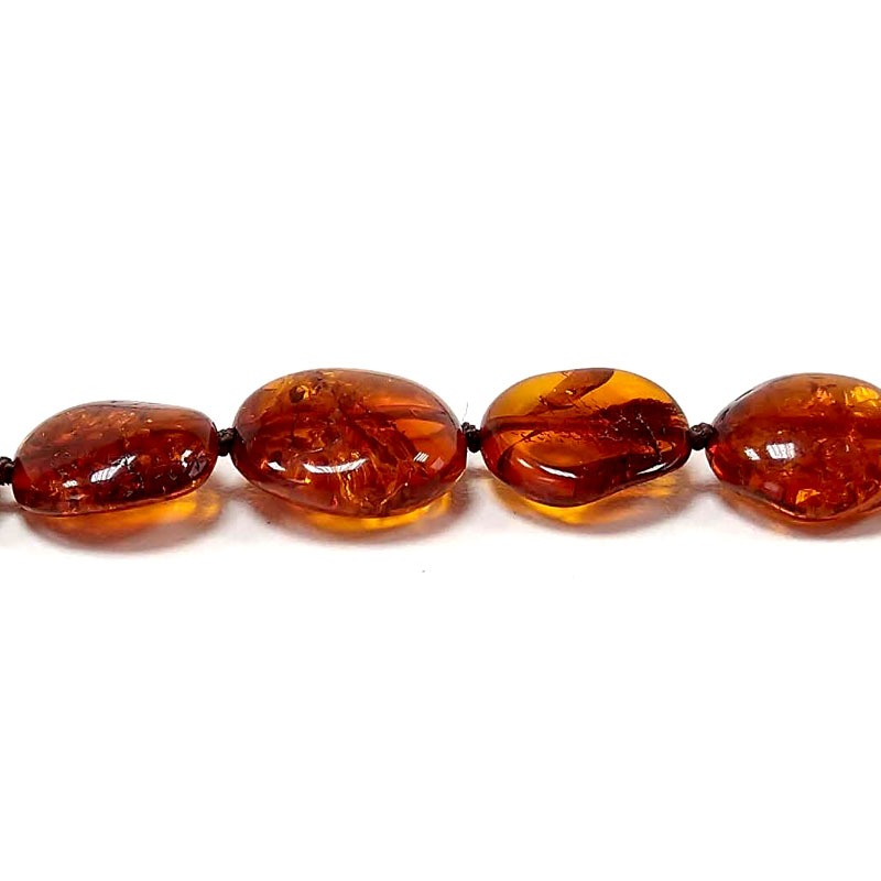 Colar de âmbar adulto olive cognac polido premium - Âmbar Báltico Original