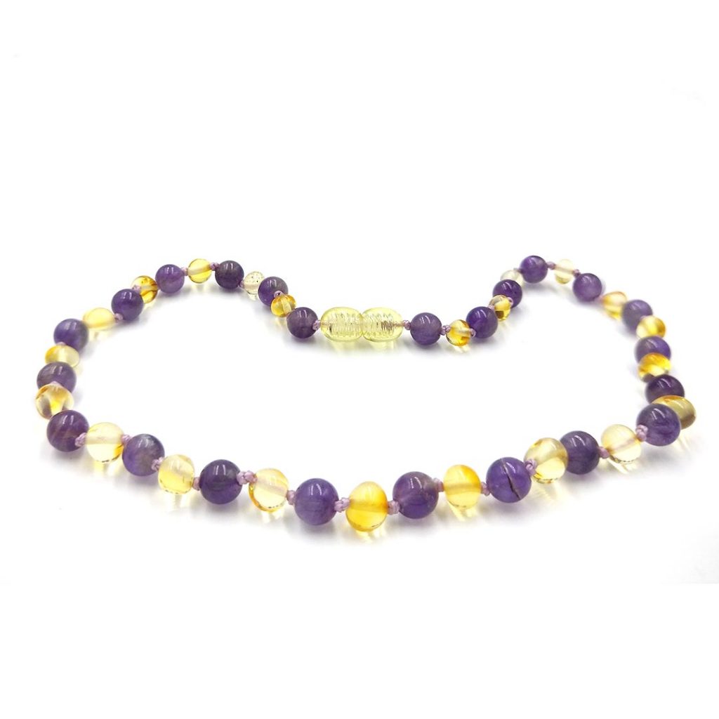 Colar de âmbar bebê barroco rainbow polido - Âmbar Báltico Original